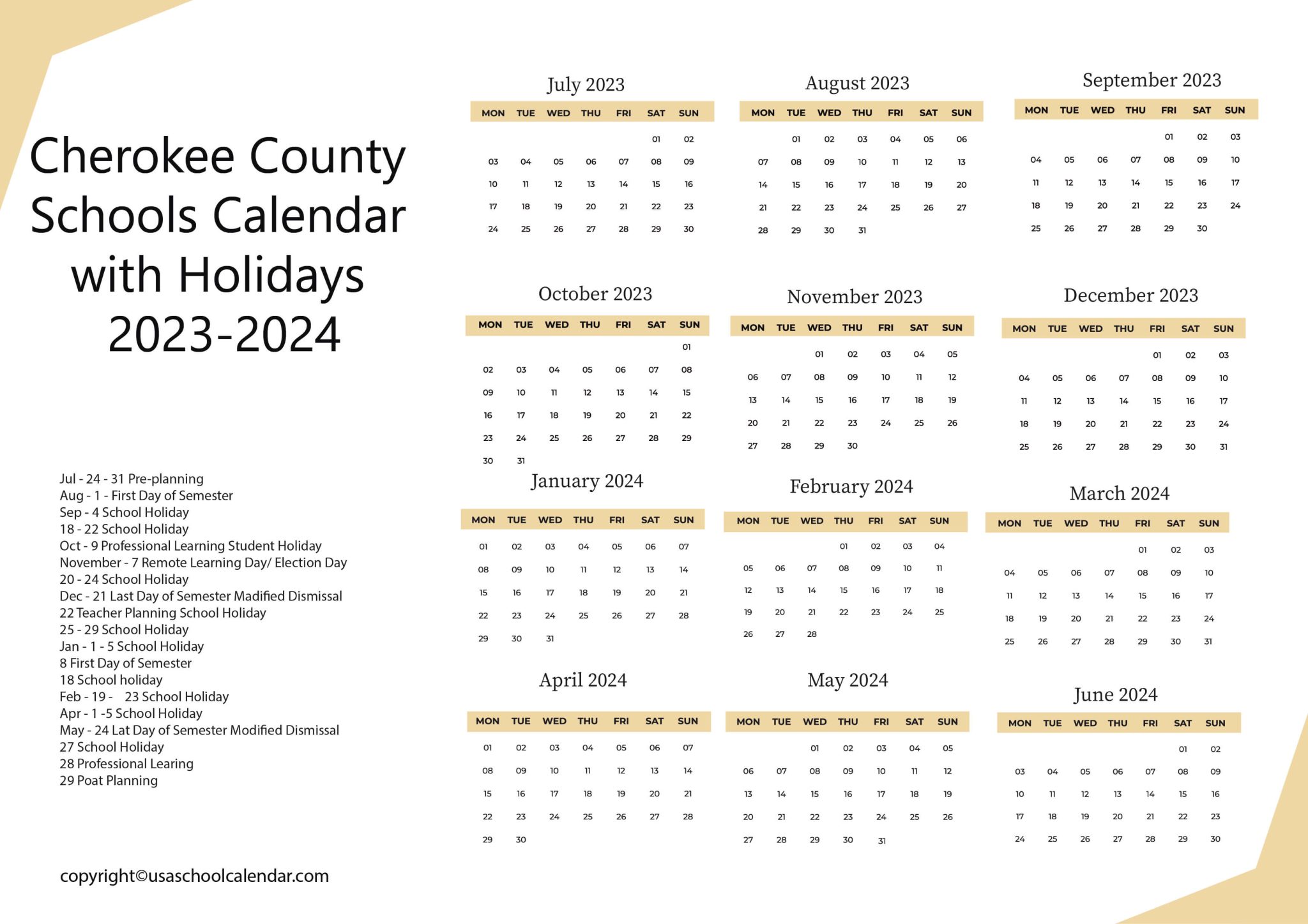 Cherokee County Schools Sc Calendar - US School Calendar