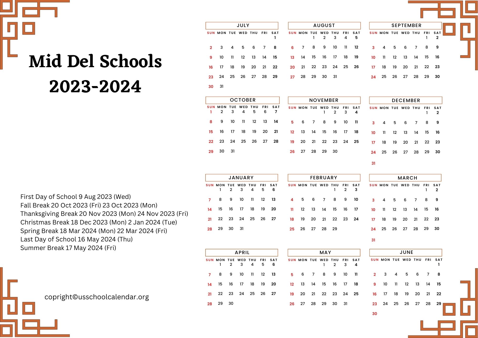 Mid Del School District Academic Calendar - US School Calendar
