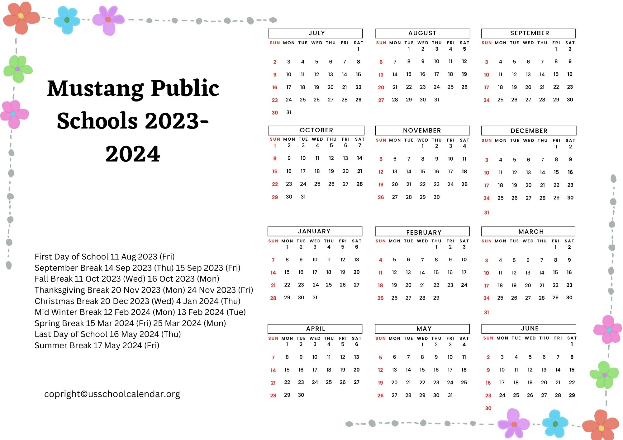 MPS School Calendar - US School Calendar
